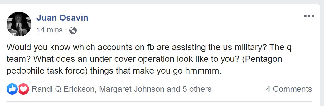 "Would you know which accounts on Facebook are assisting the U.S ...