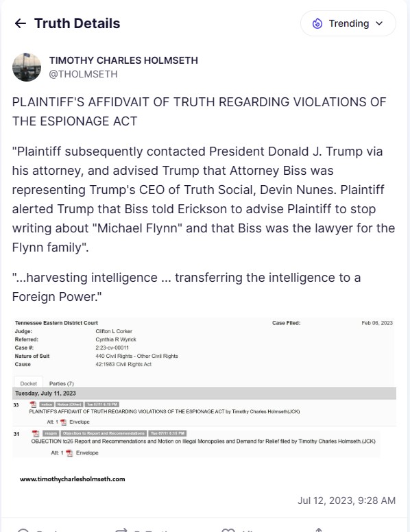 STEVEN E. GREER v. STEVEN BISS [FOREIGN ESPIONAGE by ATTORNEY of ...