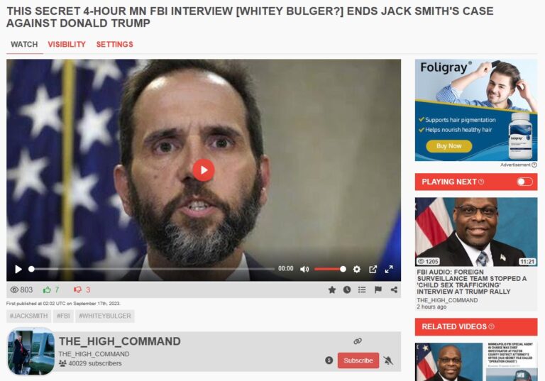 TOP SECRET 4-HOUR MN FBI INTERVIEW [WHITEY BULGER?] ENDS JACK SMITH’S ...