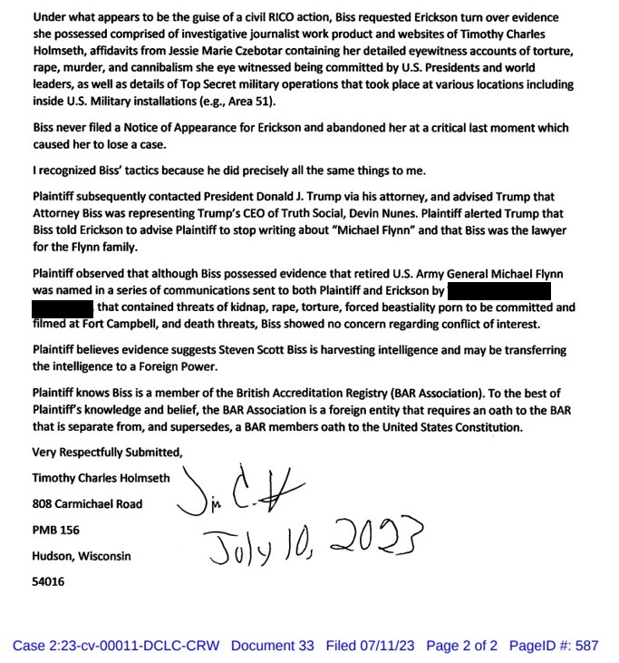 PRESIDENT TRUMP'S U.S. SECRET SERVICE DETAIL ALERTED BY TIMOTHY CHARLES HOLMSETH - TIMOTHY ...