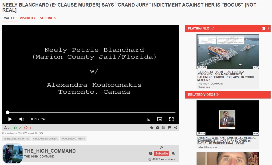 BREAKING NOW! NEELY BLANCHARD (E~CLAUSE MURDER) SAYS "GRAND JURY ...