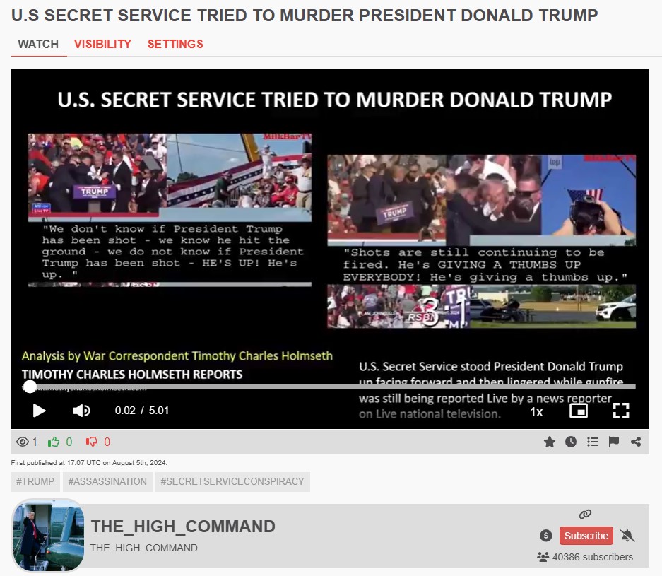 U.S SECRET SERVICE TRIED TO MURDER PRESIDENT DONALD TRUMP - TIMOTHY ...