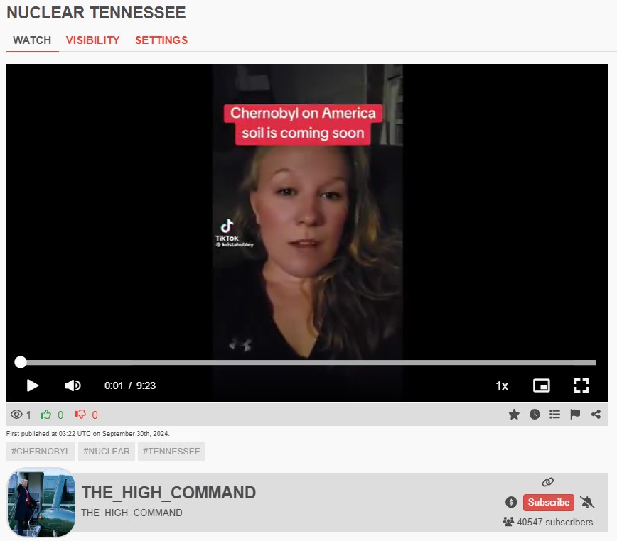 NUCLEAR TENNESSEE - TIMOTHY CHARLES HOLMSETH™ Reports