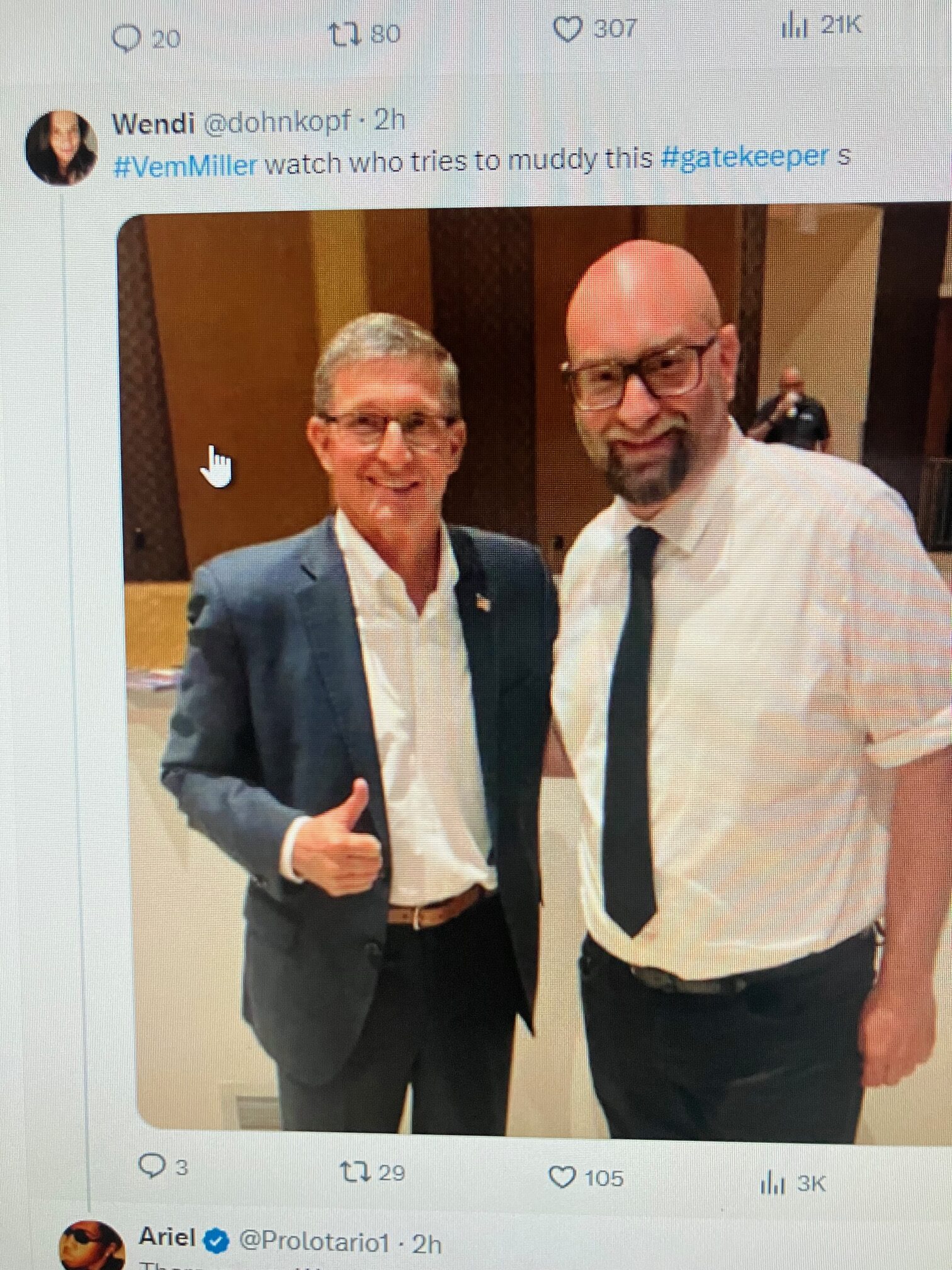 SCUMMY MICHAEL FLYNN [fired like a dog by Trump] POSES with VEM MILLER ...