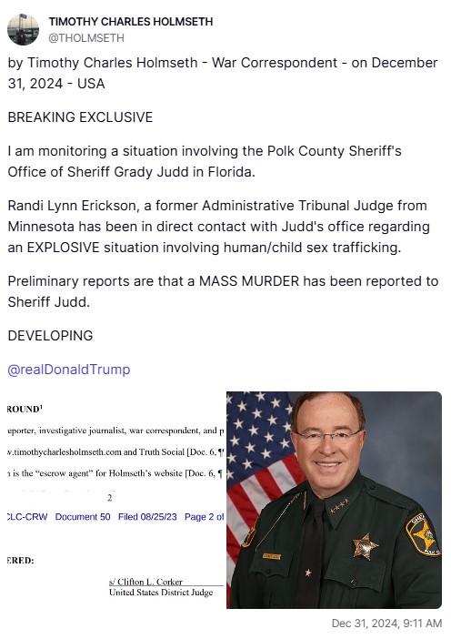 BREAKING: MASS MURDER of CHILDREN REPORTED TO SHERIFF GRADY JUDD in ...