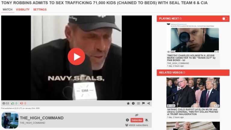 TONY ROBBINS ADMITS TO SEX TRAFFICKING 71,000 KIDS (CHAINED TO BEDS ...