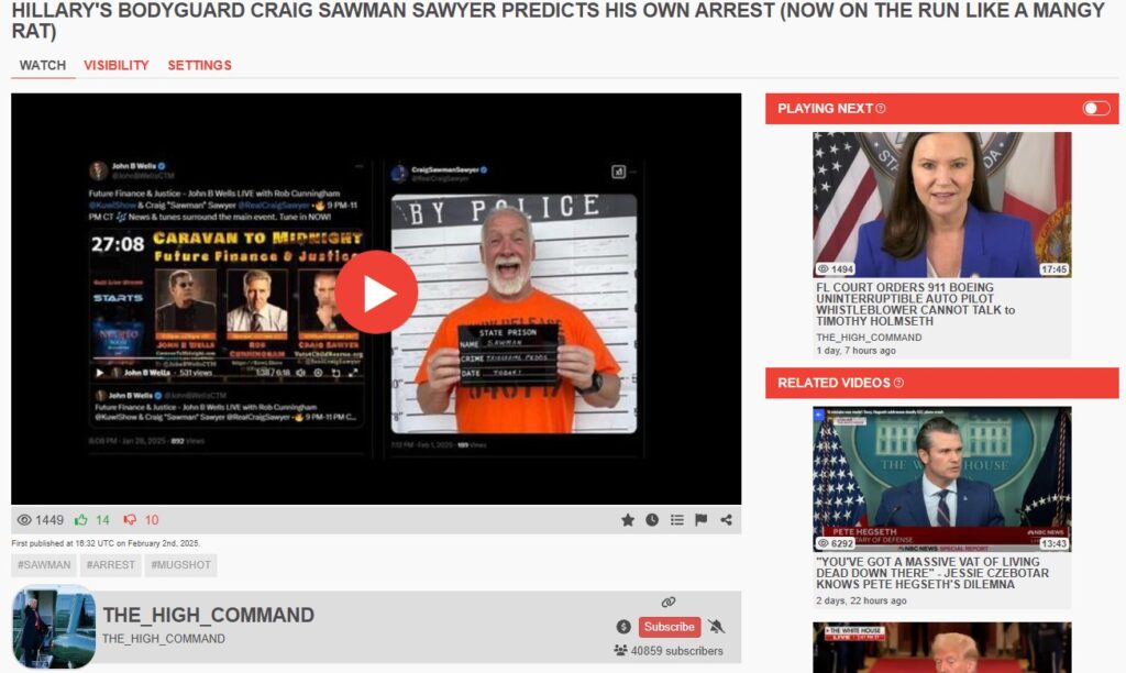 JOHN B. WELLS SHOW: HILLARY'S BODYGUARD CRAIG (SAWMAN) SAWYER FLEES ...