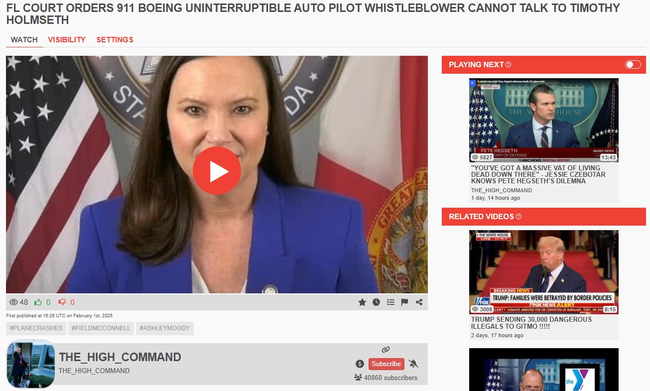 PLANE CRASHES: ASHLEY MOODY'S FLORIDA COURT JUDGE FORBIDS BOEING 9-11 ...