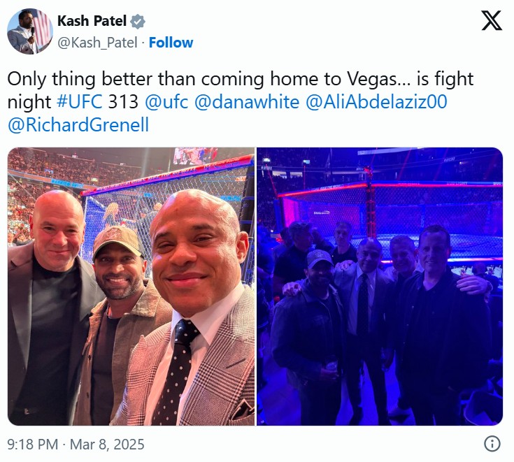 KASH PATEL PANICS! - FBI DIRECTOR KASH PATEL, MEL GIBSON, & DANA WHITE ... KASH PATEL PANICS! - FBI DIRECTOR KASH PATEL, MEL GIBSON, & DANA WHITE ...