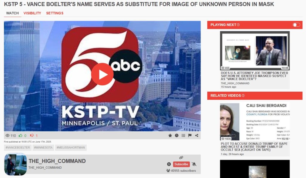 KSTP 5 - VANCE BOELTER'S NAME SERVES AS SUBSTITUTE FOR IMAGE OF UNKNOWN ...