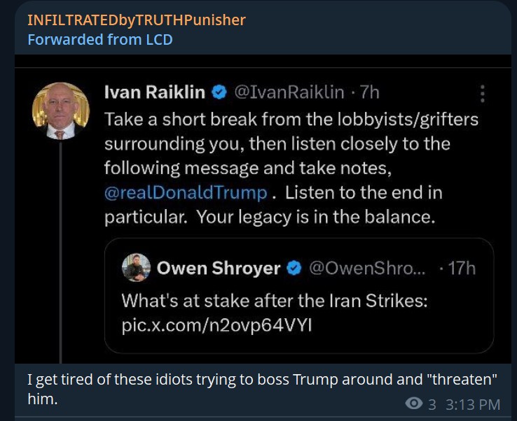 IVAN RAIKLIN and OWEN SHROYER DAISY-CHAIN THREAT to PRESIDENT TRUMP ...