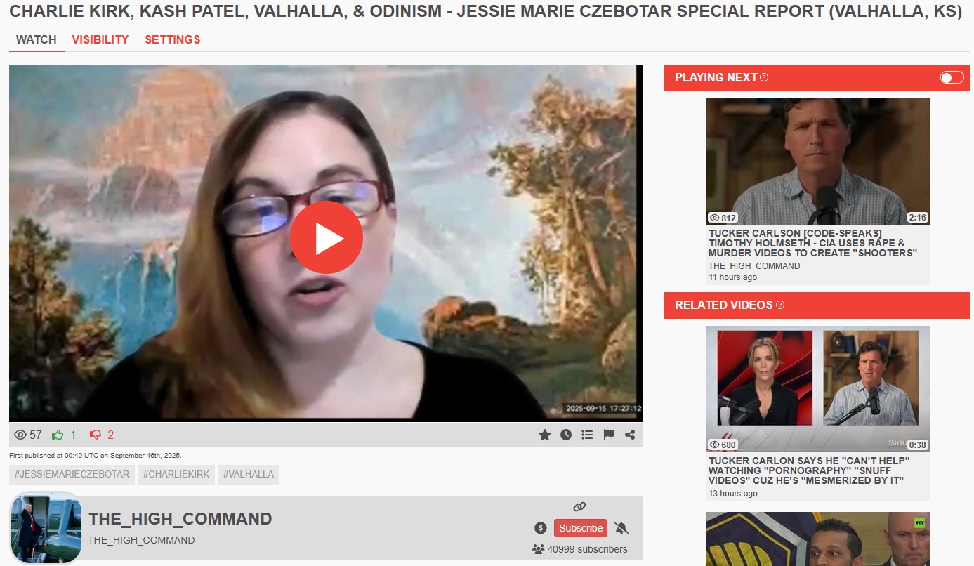 CHARLIE KIRK, KASH PATEL, VALHALLA, & ODINISM - JESSIE MARIE CZEBOTAR ...