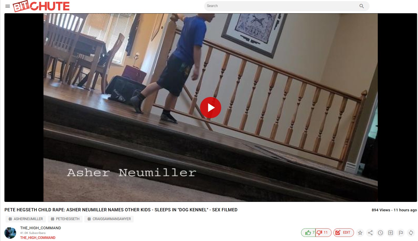 WAR REPORT: PETE HEGSETH CHILD RAPE: ASHER NEUMILLER NAMES OTHER KIDS ...