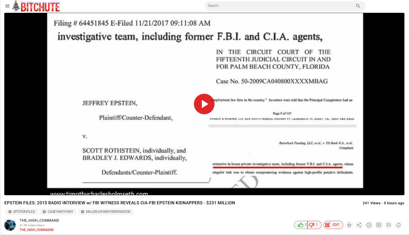 DOJ EPSTEIN FILE DATABASE CONTAINS ENTRIES that MATCH FBI WITNESS ...