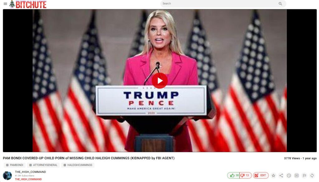 PAM BONDI COVERED-UP CHILD PORN of MISSING CHILD HALEIGH CUMMINGS ...