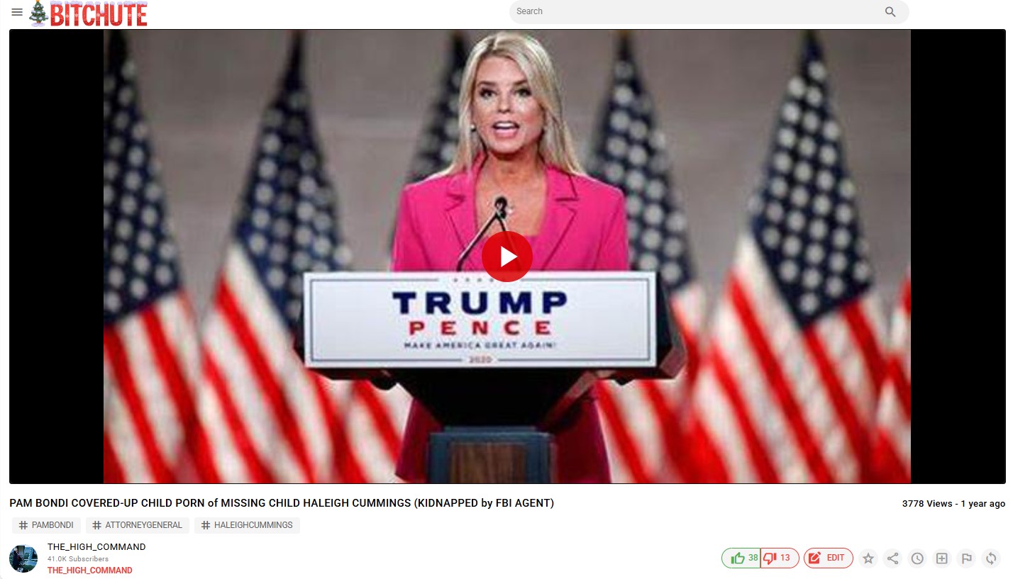 PAM BONDI COVERED-UP CHILD PORN of MISSING CHILD HALEIGH CUMMINGS ...